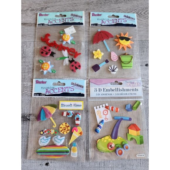 Darice | Office | New 3d Summer Beach Kid Scrapbook Stickers ...